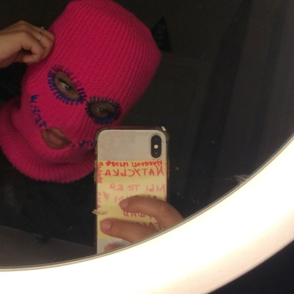 Accessories | Custom Hot Pink Smiley Ski Mask | Poshmark